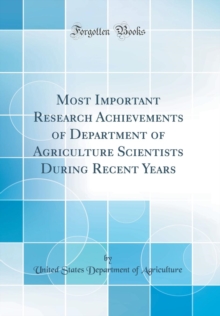 Most Important Research Achievements of Department of Agriculture ...